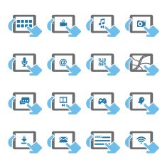 Digital Tablet Functions icons - Color Series free image download