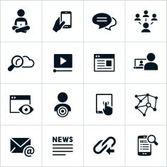 Black Digital Marketing Icons N2 free image download