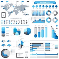 Blue Infographics Set #2 N2 free image download