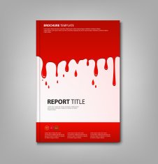 Brochures book or flyer with spilled red color template free image download
