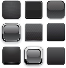 Black high-detailed modern web buttons free image download
