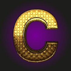 C vector golden letter free image download