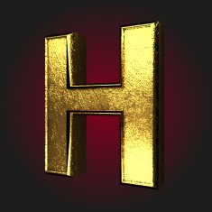 H letter of gold free image download