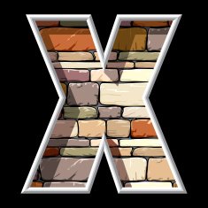 Stone letter X free image download