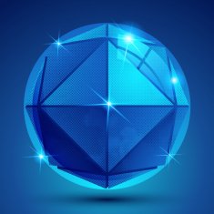 Colorful pixilated 3d sphere with sparkles made triangles free image ...