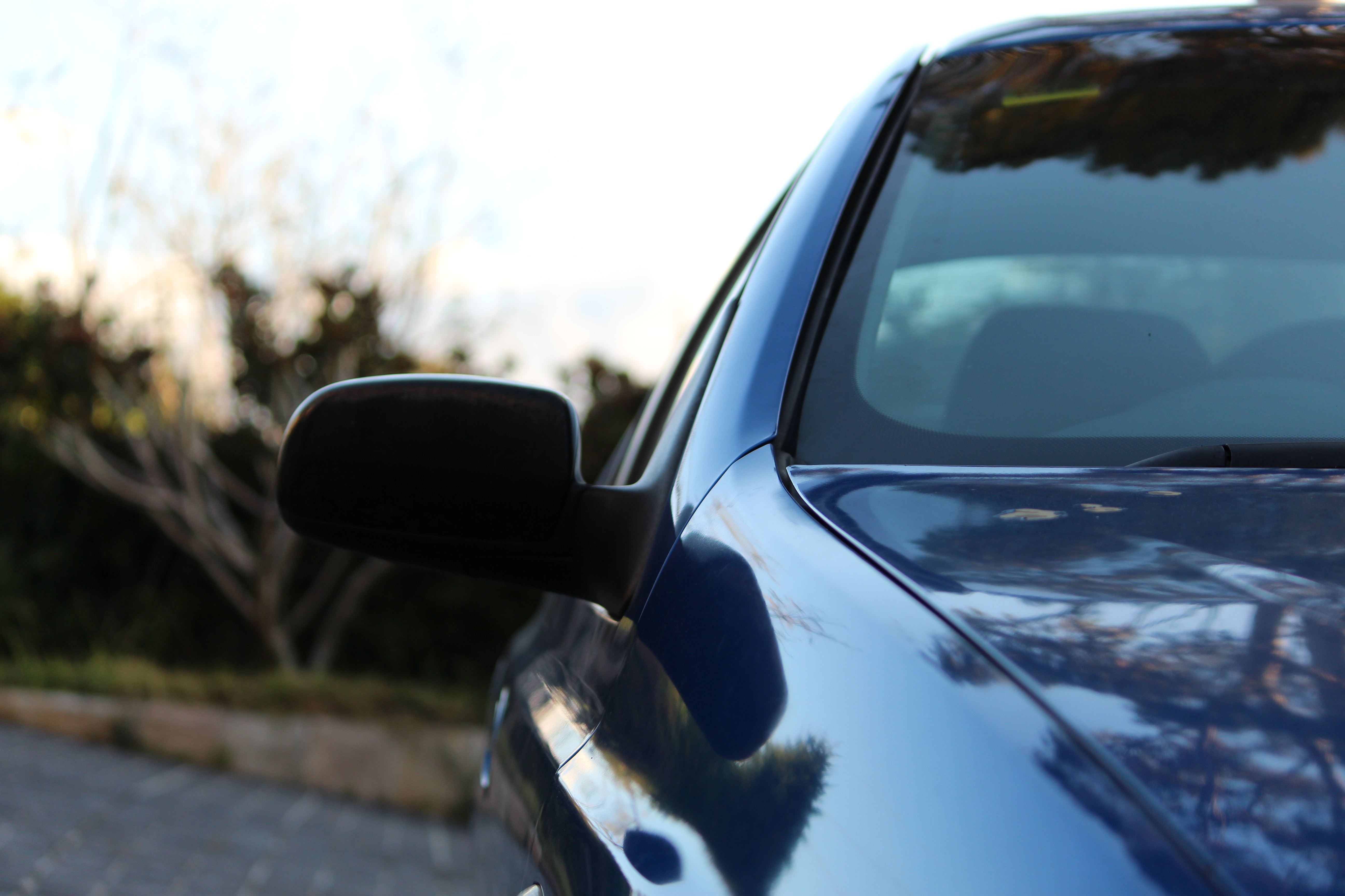 Side mirror blue car free image download