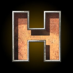 Vector old metal letter h free image download
