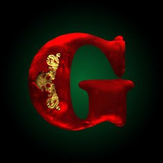Vector velvet g letter with gold free image download