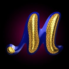 Vector golden and blue letter m free image download