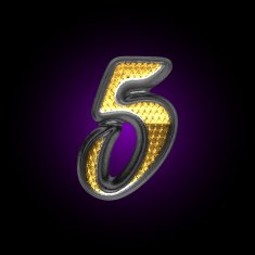 Vector silver figure with gold N5 free image download