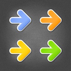 Arrow sticker direction sign web label internet icon noise texture free ...