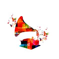 Colorful gramophone design free image download