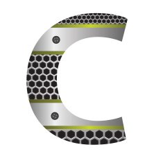 Perforated metal letter C free image download