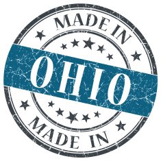 Made in Ohio blue round grunge isolated stamp free image download