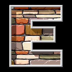 Stone letter E free image download