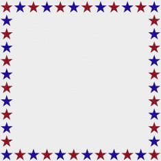 White paper with red and blue star border free image download