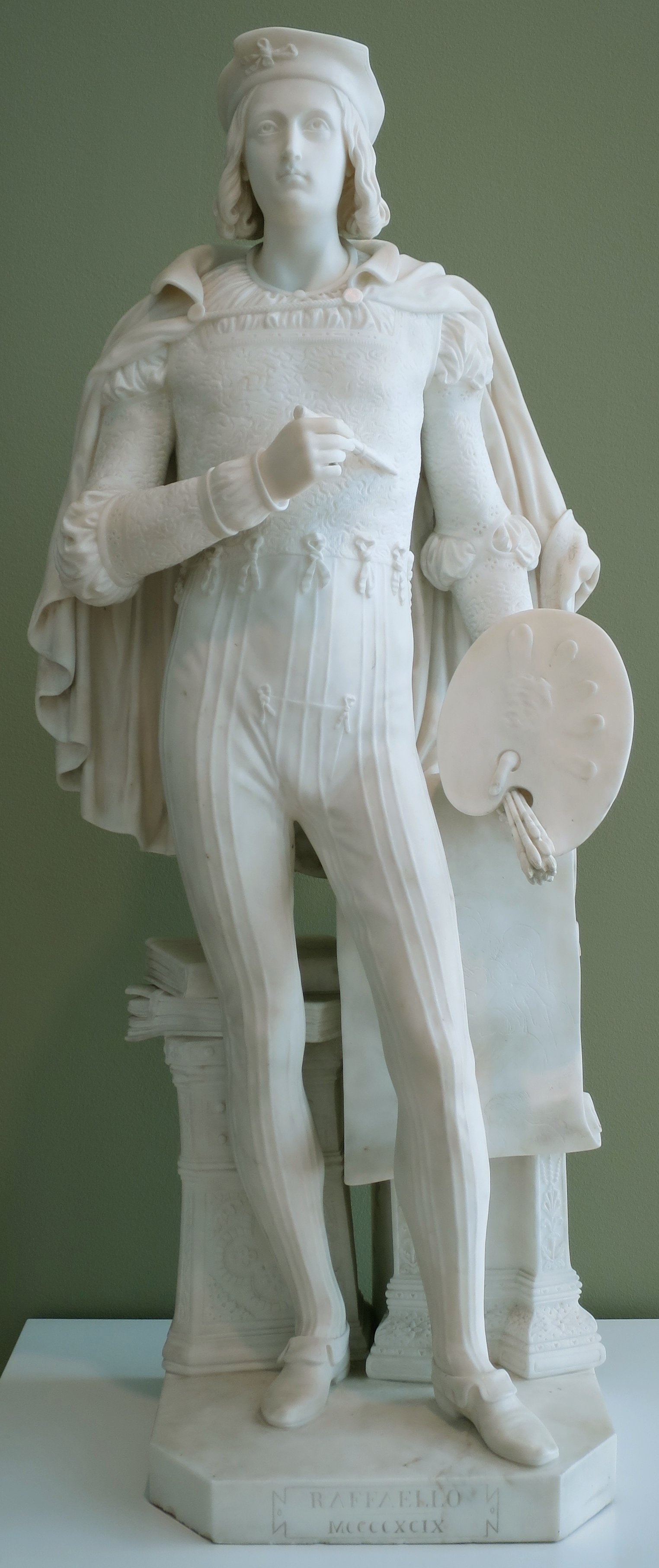 Raphael, sculpture by thomas crawford in museum free image download