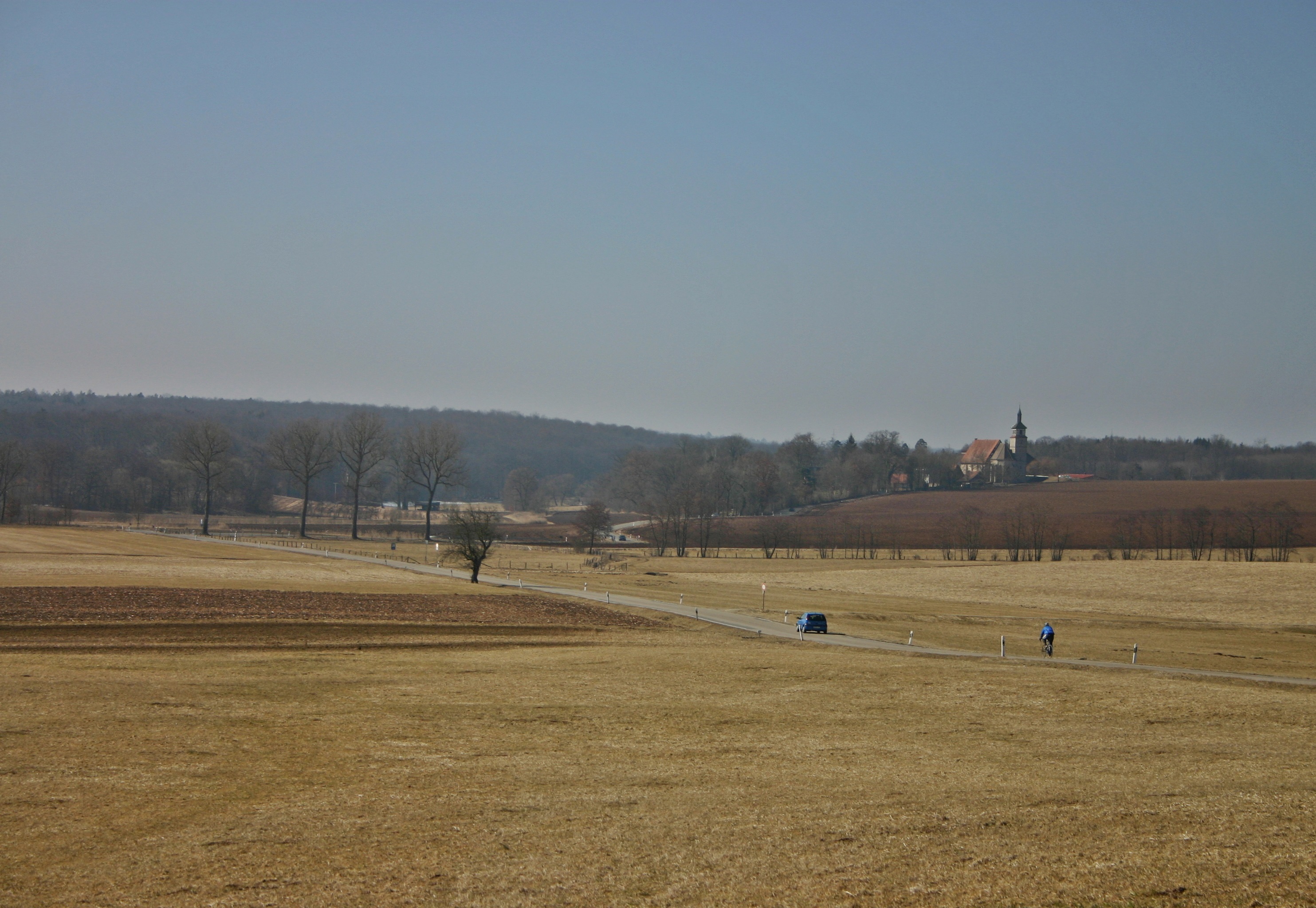 Road near fields in the countryside free image download