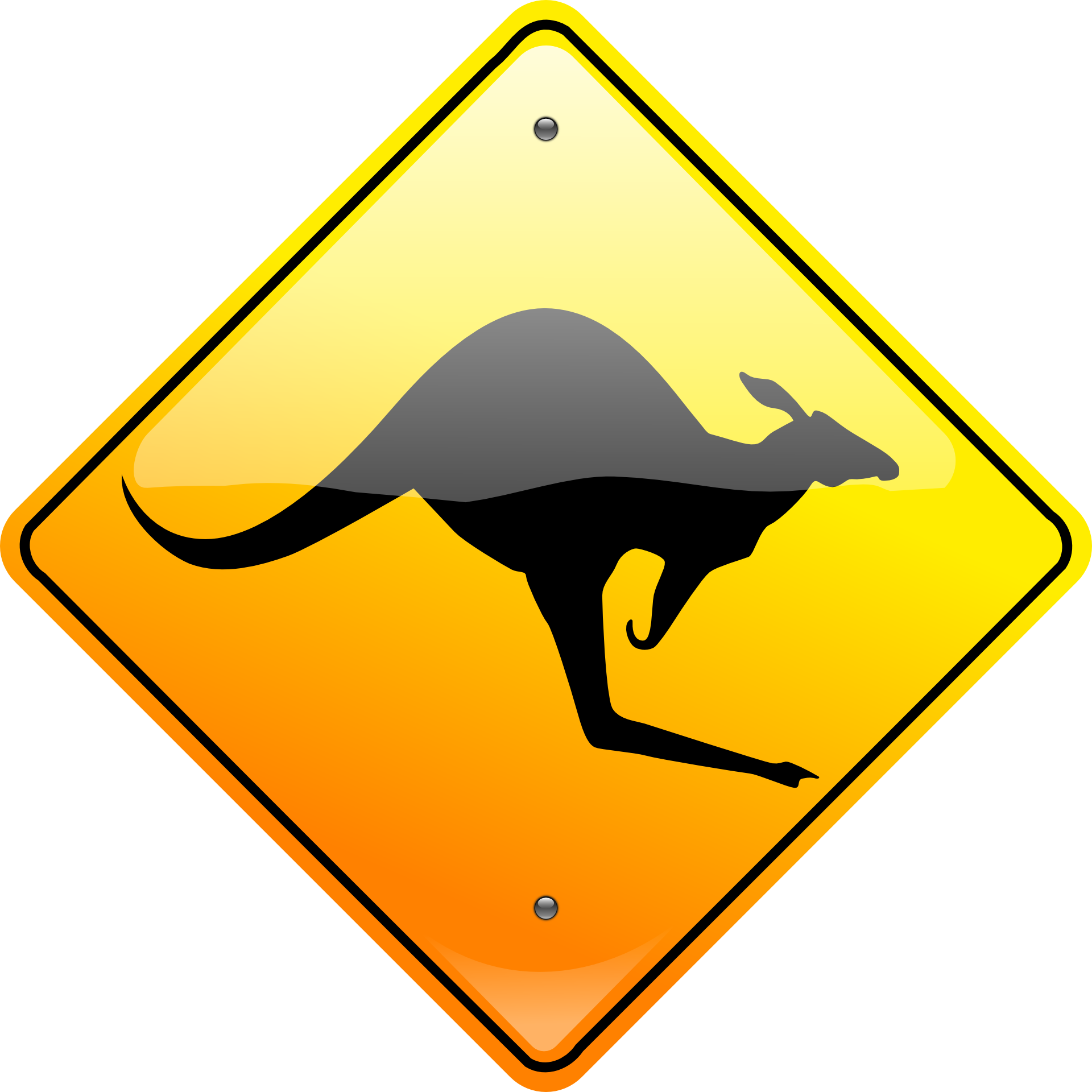 Kangaroo warning sign free image download