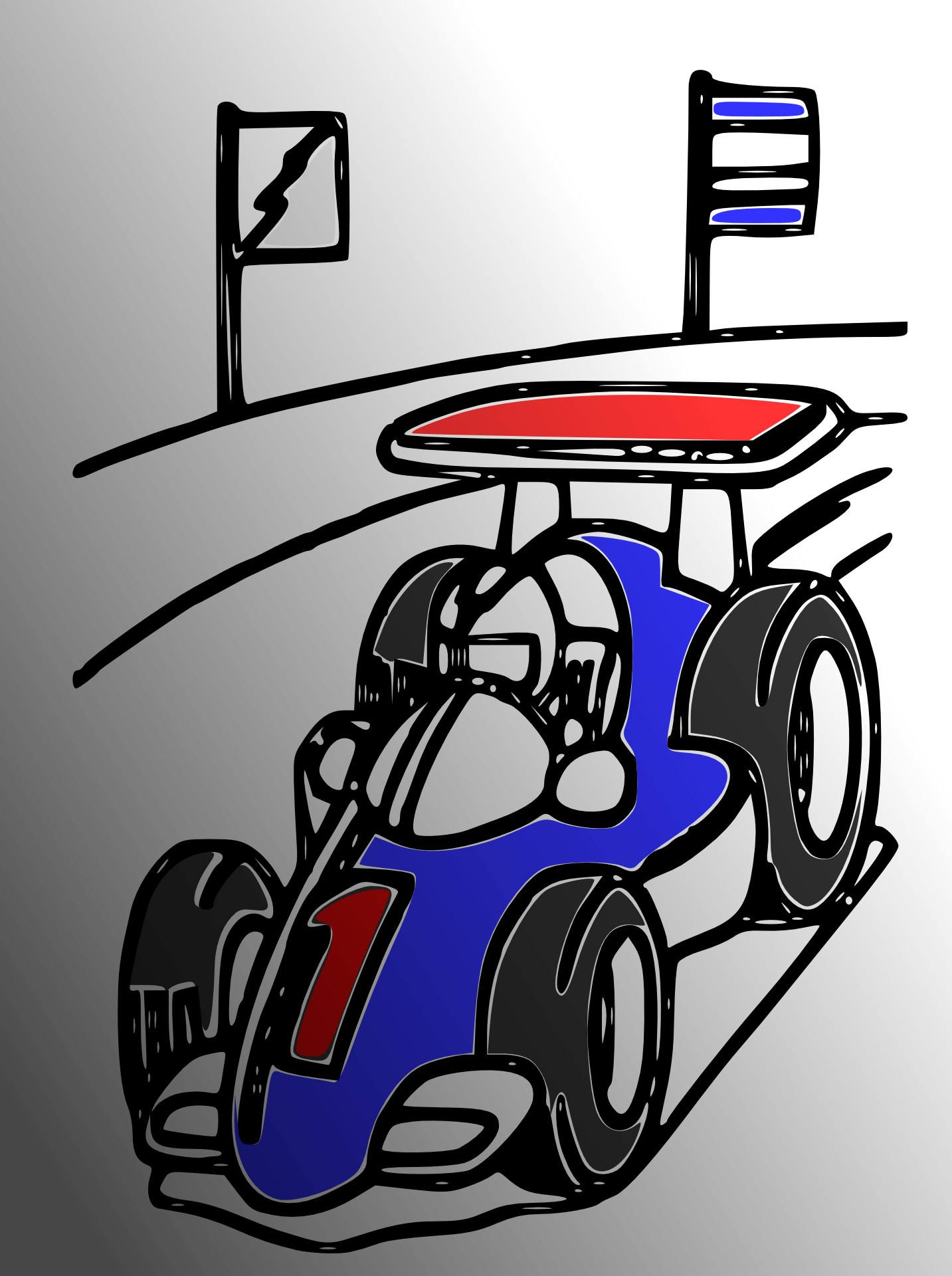 Painted race car number one free image download