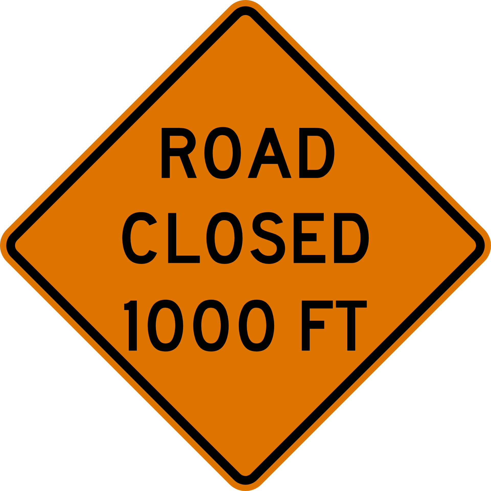 Picture of yellow closed road sign free image download