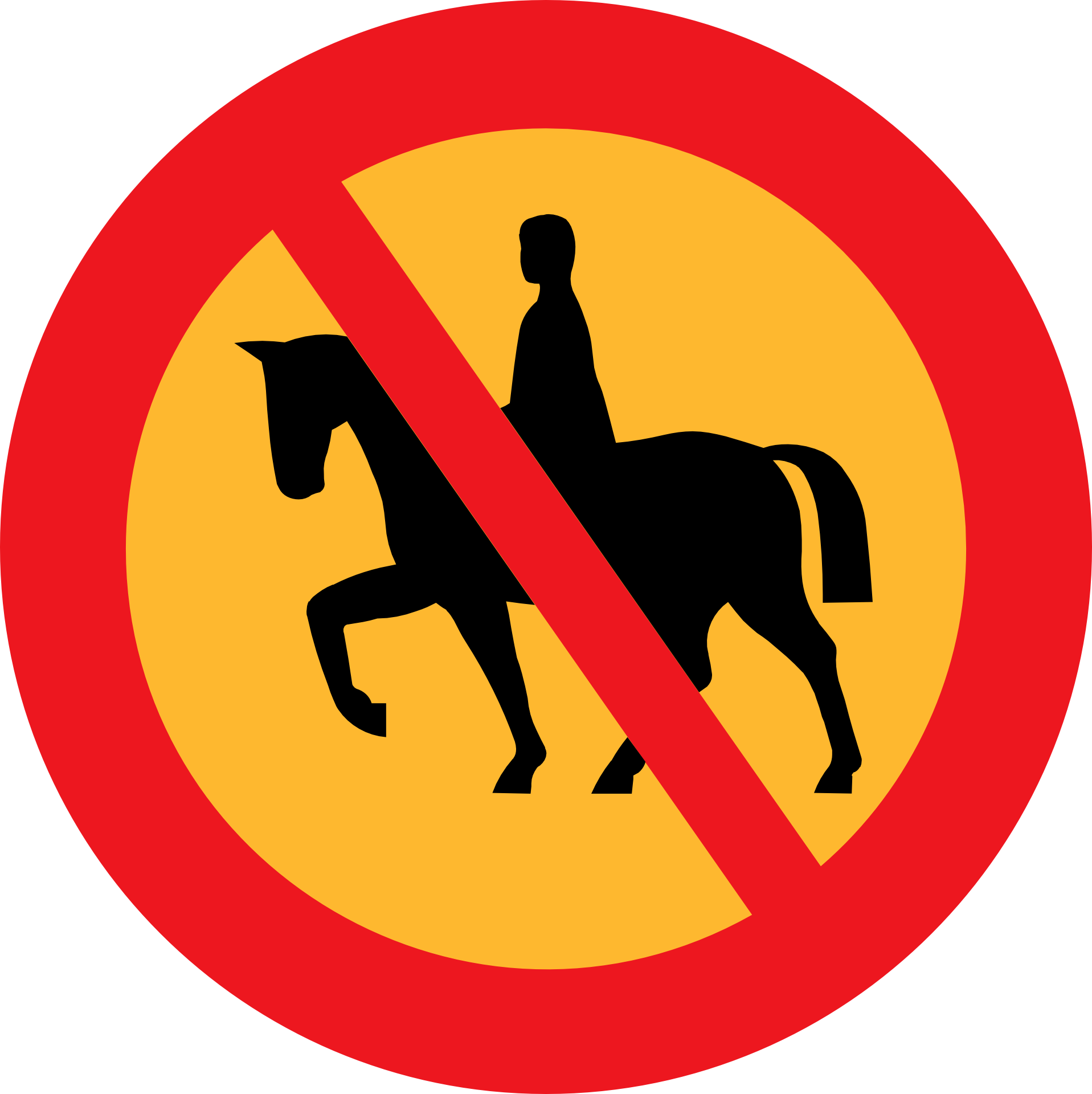 Road sign on the ban on horse riding free image download
