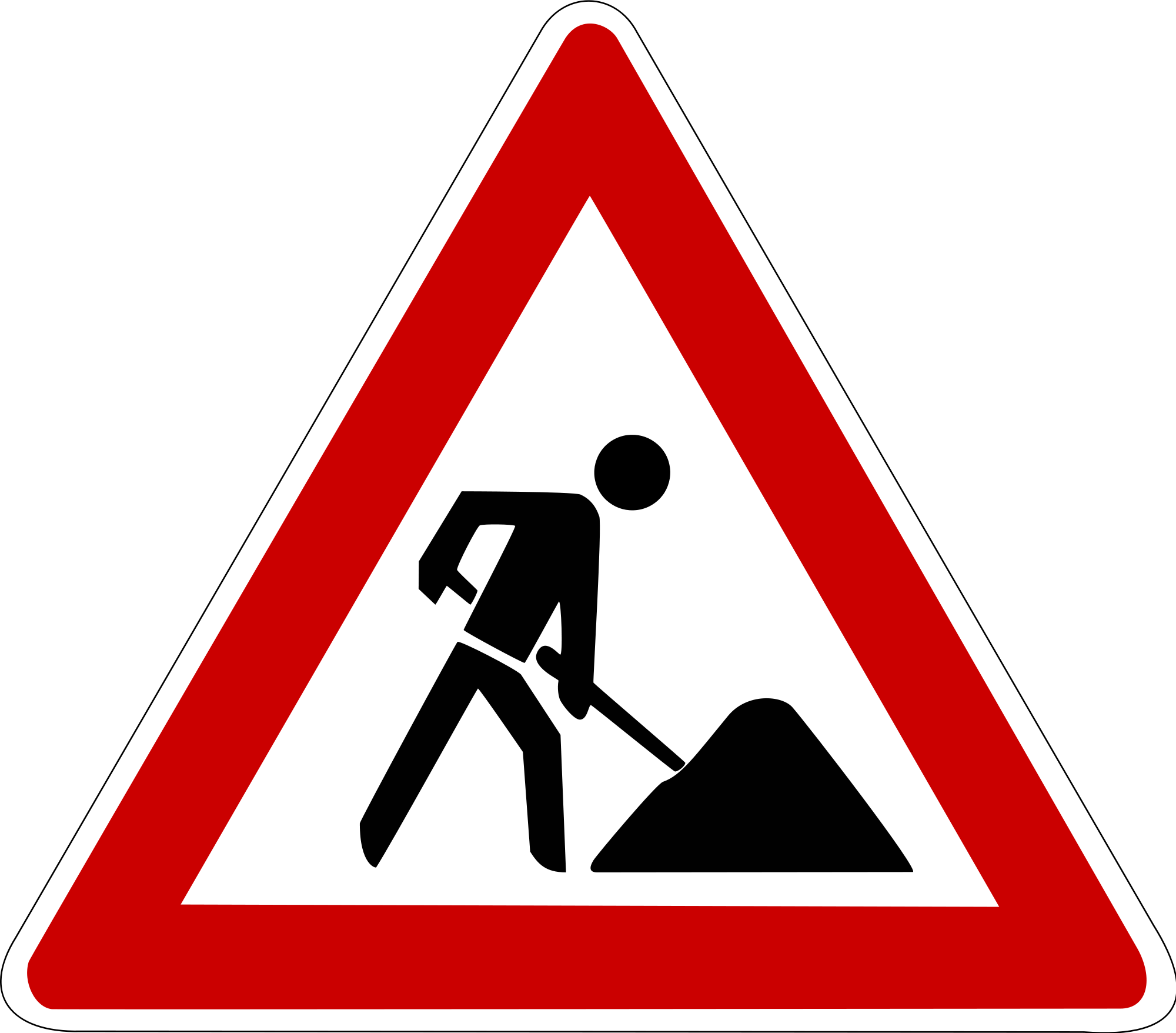 Red Black And White Road Sign Warning Of Repairing Work Free Image red-black-and-white-road-sign-warning-of-repairing-work-free-image