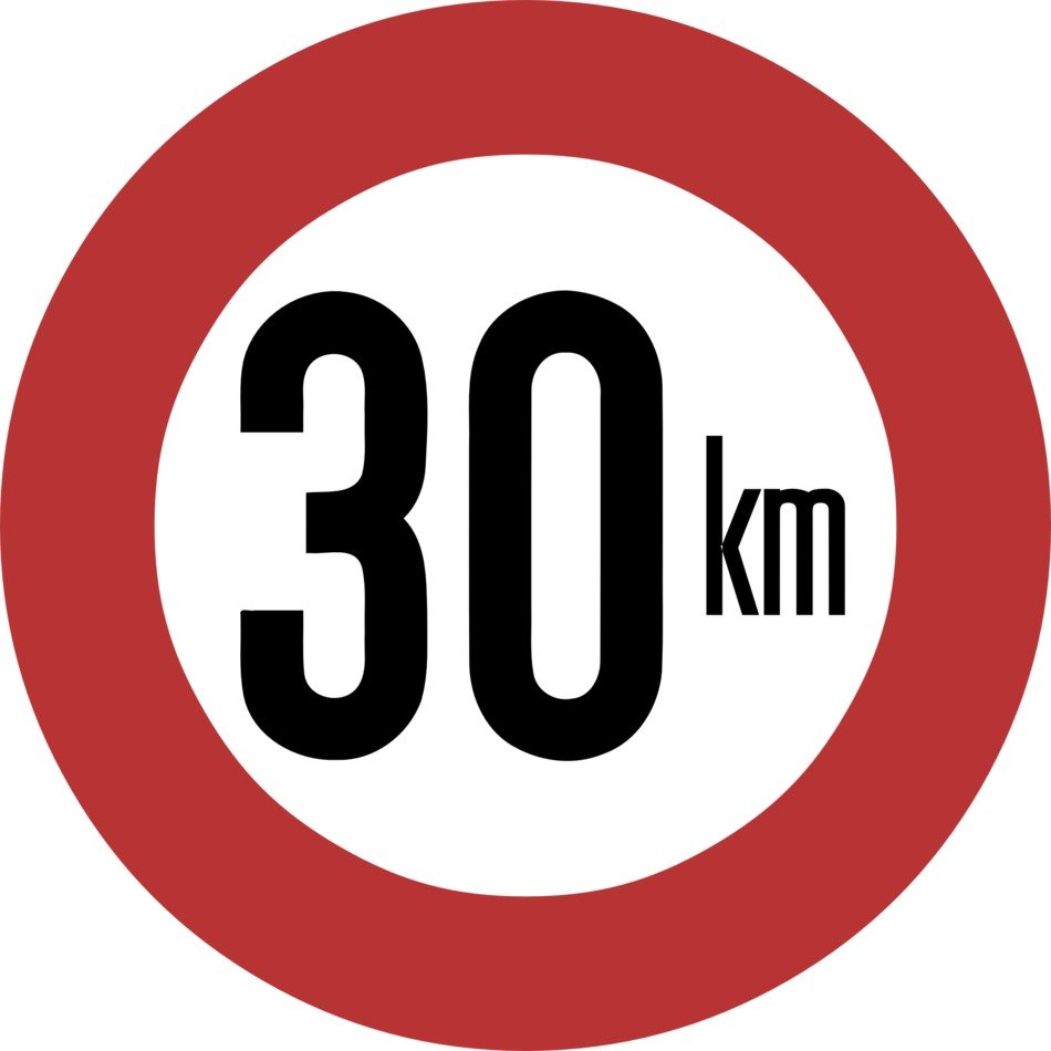 Speed Limit 30 Km H Free Image Download