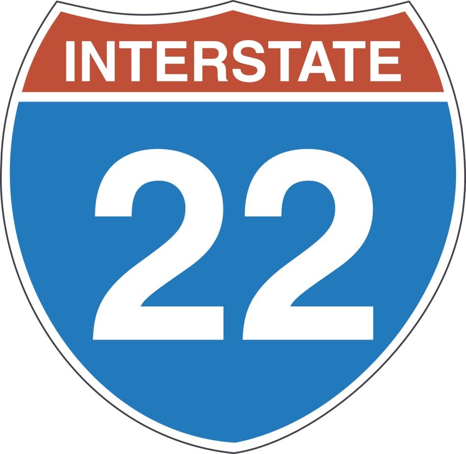 Interstate 22 sign drawing free image download