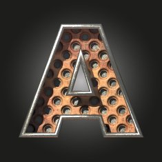 Vector old metal letter a N3 free image download