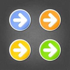 Arrow sticker round label web sign direction icon noise texture free ...