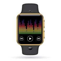 Smartwatch template with equalizer Future clock free image download