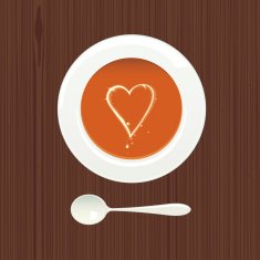 Love soup valentine heart warming broth illustration free image download