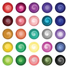 Mixed Paint Color Swatches in Circles Palette free image download