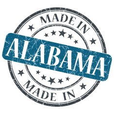 Made in Alabama blue round grunge isolated stamp free image download