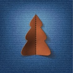 Jeans background with leather Christmas tree free image download