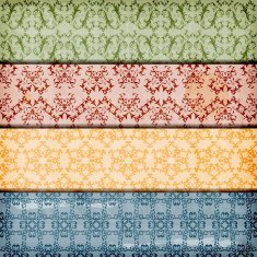 Vector seamless floral borders on crumpled paper texture free image ...