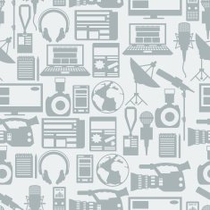 Seamless pattern with journalism icons free image download
