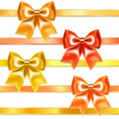 Golden and bronze bows of silk ribbon free image download