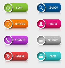 Colored set rectangular web buttons template free image download
