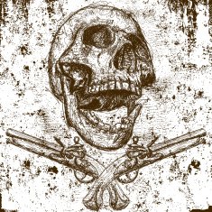 Distressed skull and pistols background N2 free image download