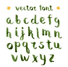 Handmade ink green alphabet free image download