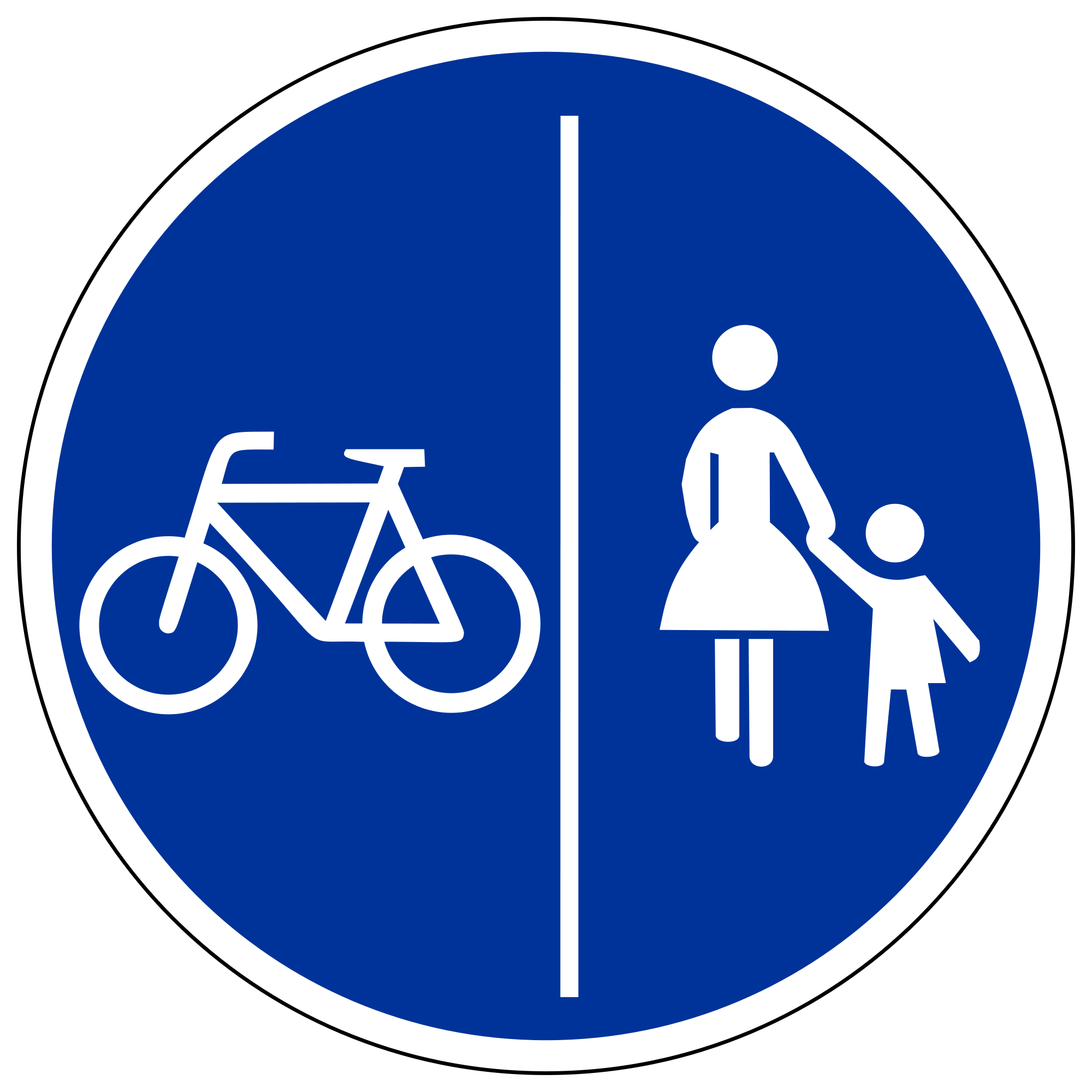 Road sign bike and pedestrian paths free image download