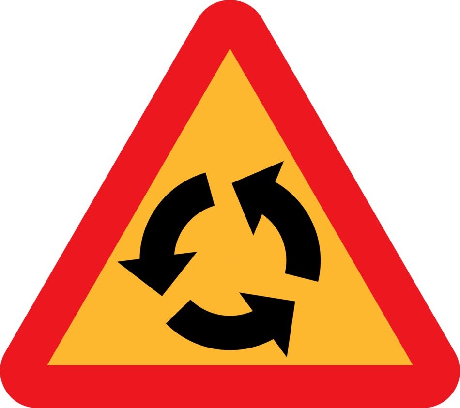 Roundabout road sign free image download