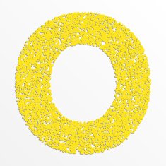 Vector multi color alphabet with grain texture letter O free image download