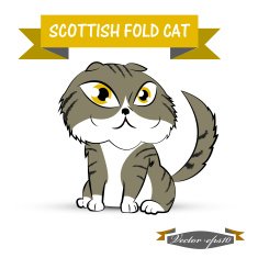Scottish fold cat cartoon free image download