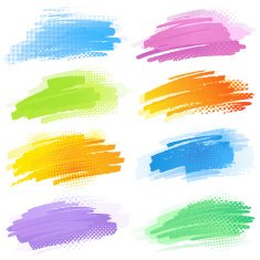 Colourful strokes with halftone pattern free image download