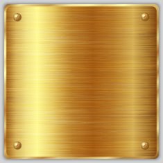 Vector square gold metallic plate with screws free image download