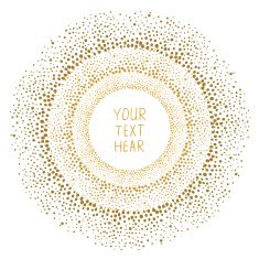 Hand drawn gold dots frame isolated on white background free image download