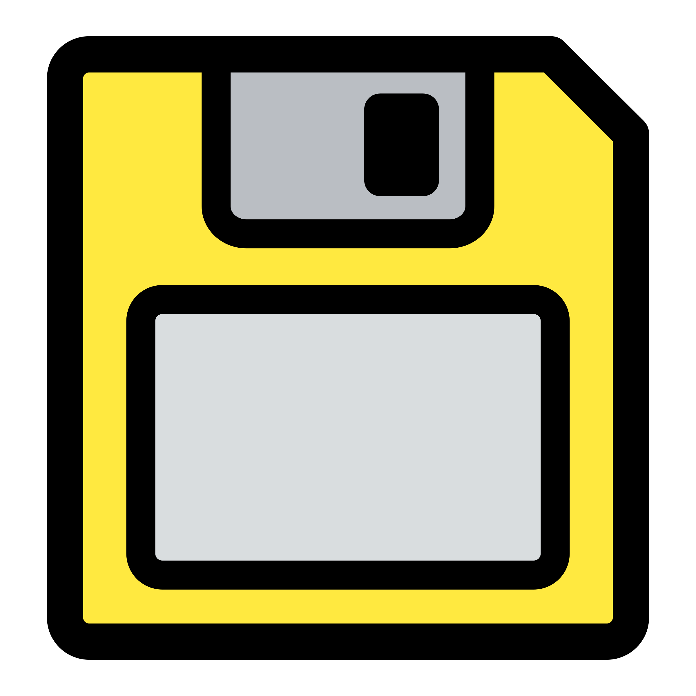 Painted yellow floppy disk free image download